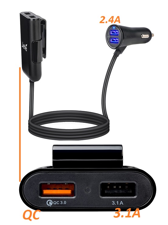 Jual Charger Mobil 4 port usb (2 depan , 2 belakang) - Rosy Computer Malang