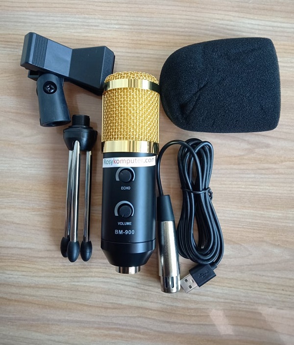 Jual Mikrofon Kondenser Usb BM-900 Volume + Tripod - Rosy Computer Malang