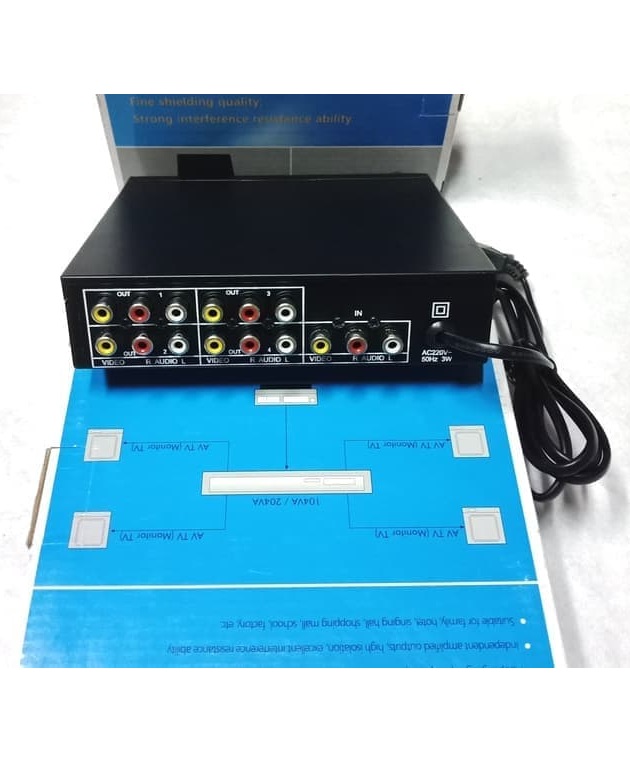 Jual Splitter RCA Audio 4 Port output – 1 input - Rosy Computer Malang