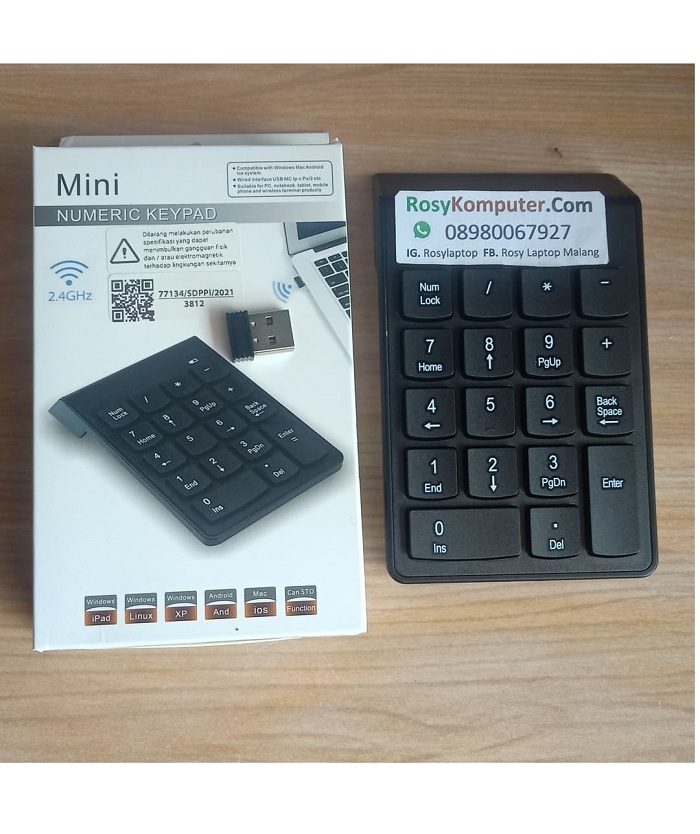Jual Keyboard Angka Numerik Wireless - Rosy Computer Malang
