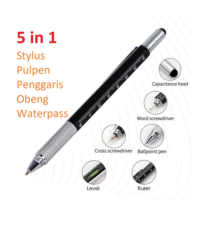 Jual Pen Stylus Pulpen 5in1 ( Obeng, penggaris, waterpass) - Rosy ...