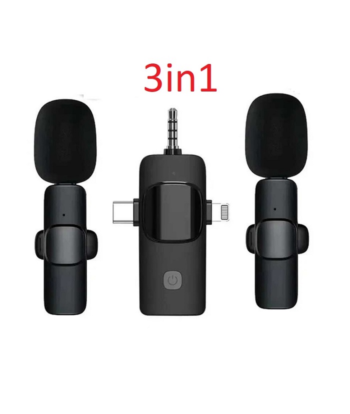 Jual Mic Clip On Wireless 3in1 (iphone, type c, jack ) Double - Rosy ...